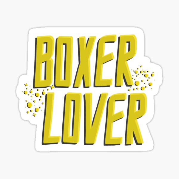 "BOXER LOVER SPACE YELLOW LETTERS" Sticker for Sale by GIVENGRACELIFE ...
