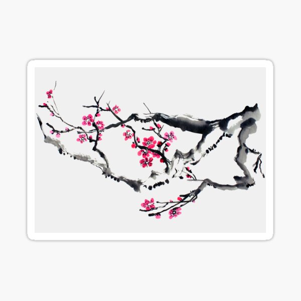 "Japanese Cherry Blossom Tree " Sticker for Sale by tanabe | Redbubble