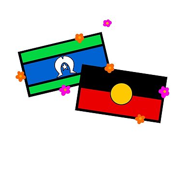 "Aboriginal and Torres Strait Islander Flag with Florals" Sticker for ...