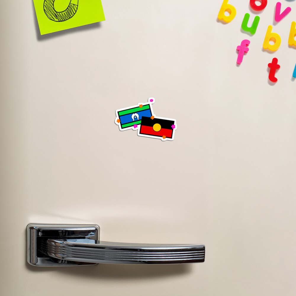 "Aboriginal and Torres Strait Islander Flag with Florals" Sticker for ...