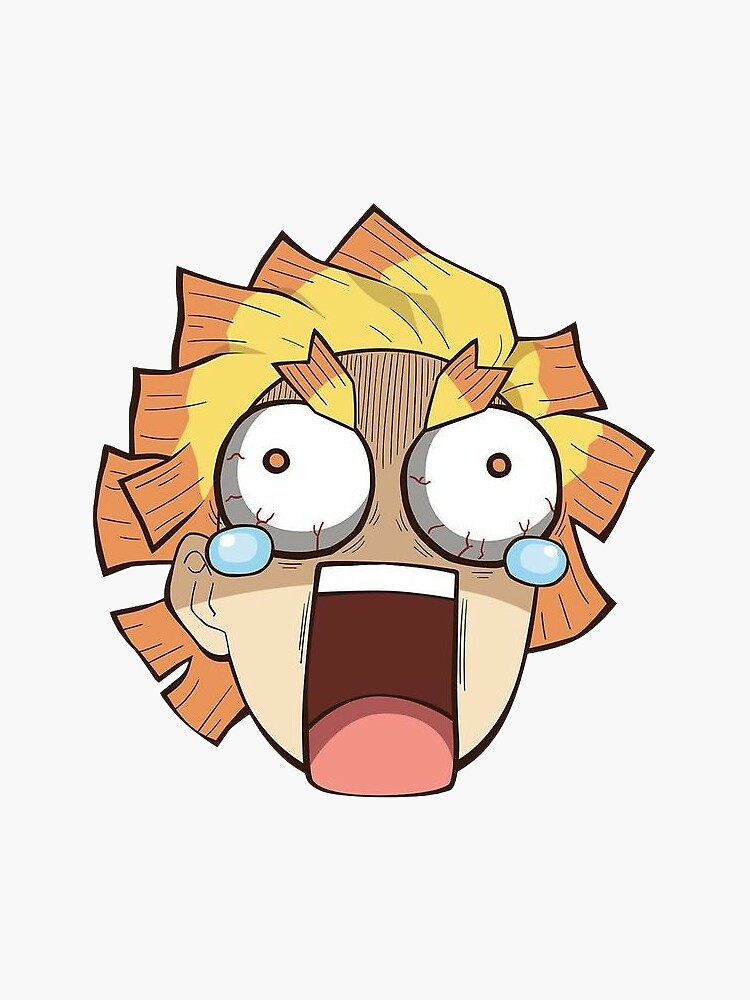 "Zenitsu Crying " Sticker for Sale by EricDesignStore | Redbubble