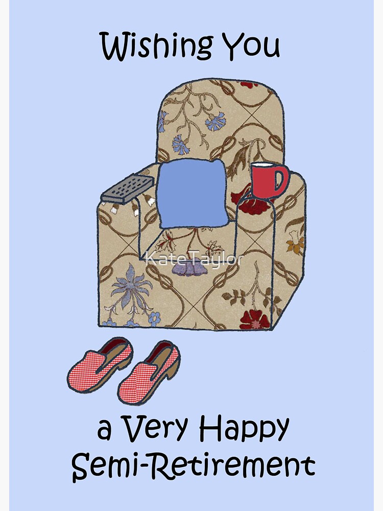 "Happy Semi-Retirement Cartoon Armchair" Sticker for Sale by KateTaylor ...