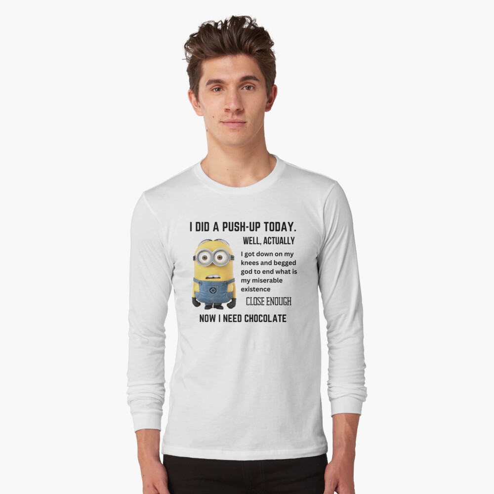 "I Did A Push-Up Today Minion Meme" Sticker for Sale by killzak | Redbubble