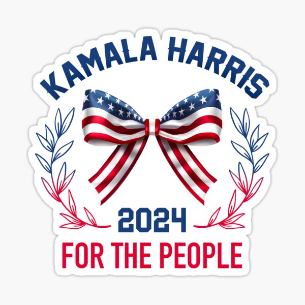 "Kamala Harris Madam President 2024 with Preppy Bow" Sticker for Sale ...