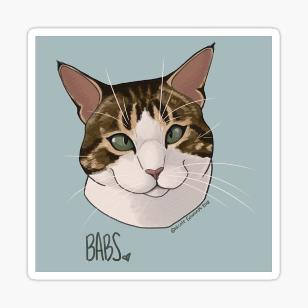 "Babs cat" Sticker for Sale by artofnicolee | Redbubble