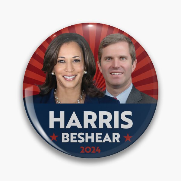 "HARRIS BESHEAR 2024" Pin for Sale by partyfarty | Redbubble