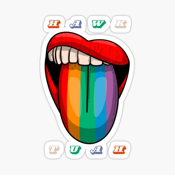 "Hawk Tuah with colors " Sticker for Sale by Scopestor | Redbubble