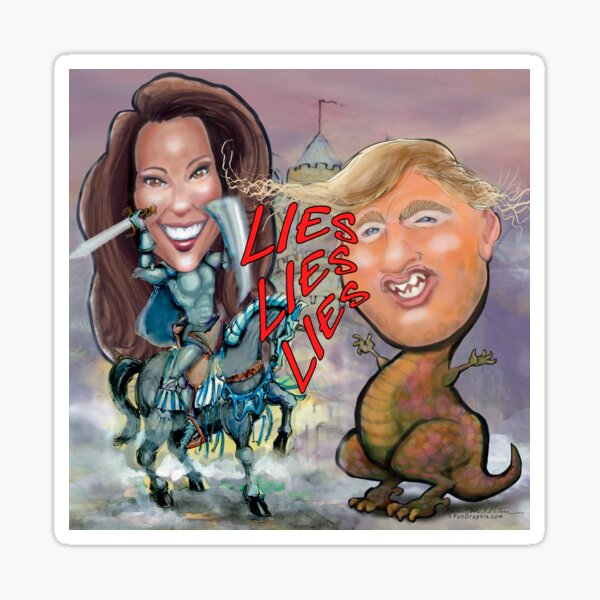 "Kamala Harris Fends off Beast of Lies" Sticker for Sale by ...