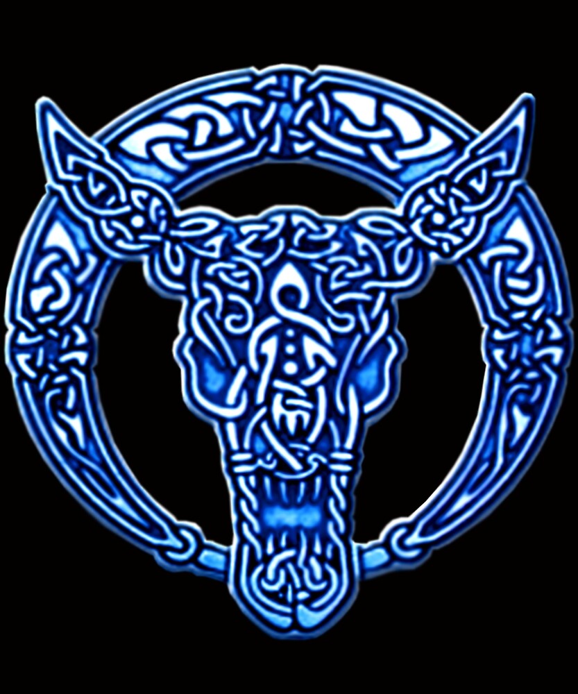 "Blue Celtic Bull Celtic Knots" by Atteestude | Redbubble