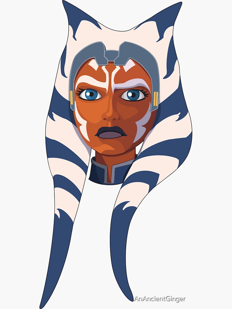 "Ahsoka Tano - Siege of Mandalore (face design)" Sticker for Sale by ...