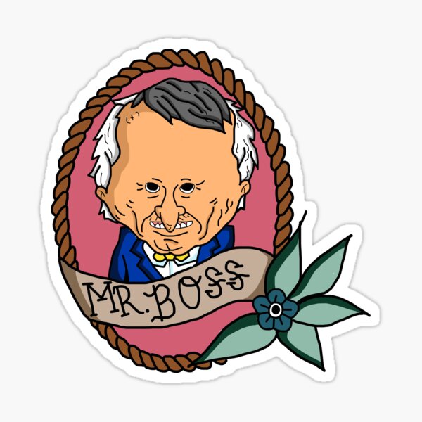 "Smiling Friends Mr. Boss American traditional portrait" Sticker for ...