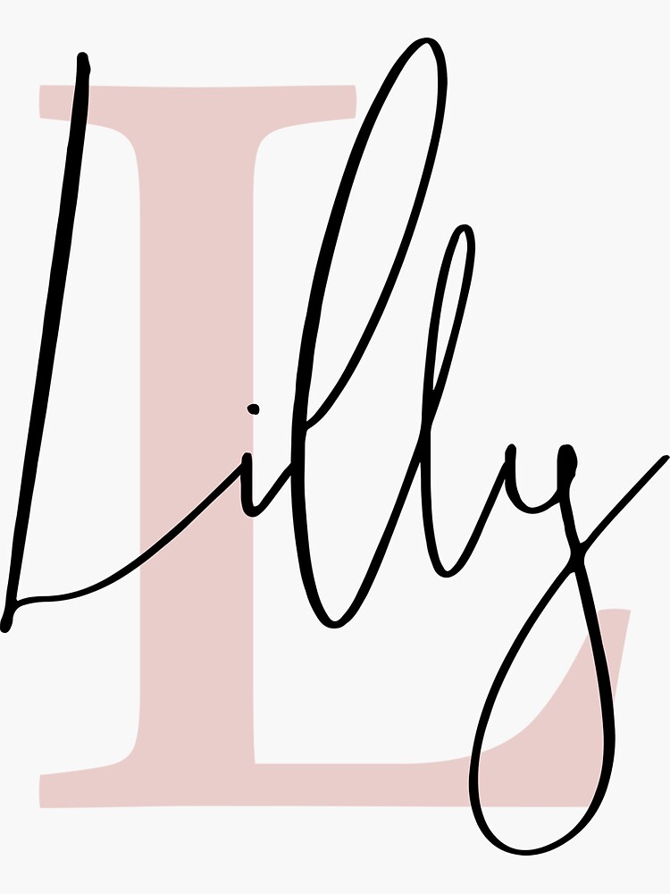 "Lilly - Custom name on black cursive font " Sticker for Sale by ...