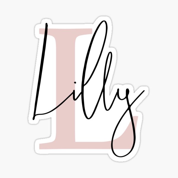 "Lilly - Custom name on black cursive font " Sticker for Sale by ...