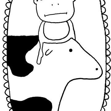 "Cow with a frog on its head" Sticker for Sale by onecowaday | Redbubble