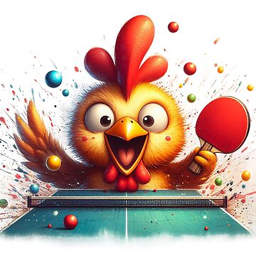 "Eggbert Chicken Olympics Paris 2024 Table tennis" Sticker for Sale by ...