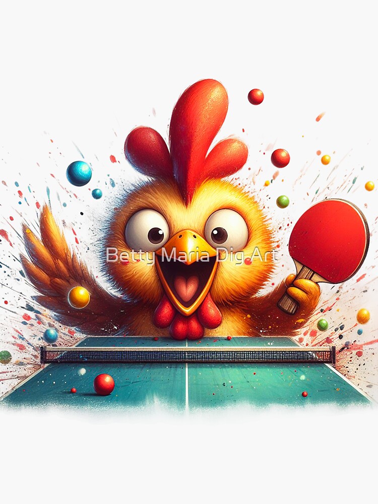"Eggbert Chicken Olympics Paris 2024 Table tennis" Sticker for Sale by ...