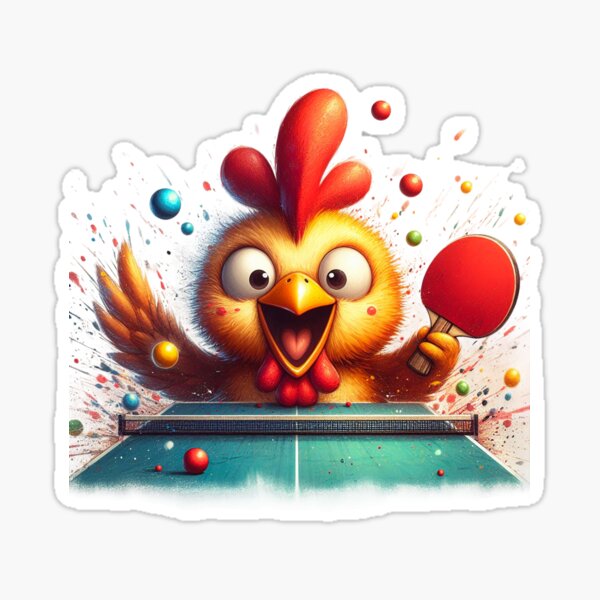 "Eggbert Chicken Olympics Paris 2024 Table tennis" Sticker for Sale by ...