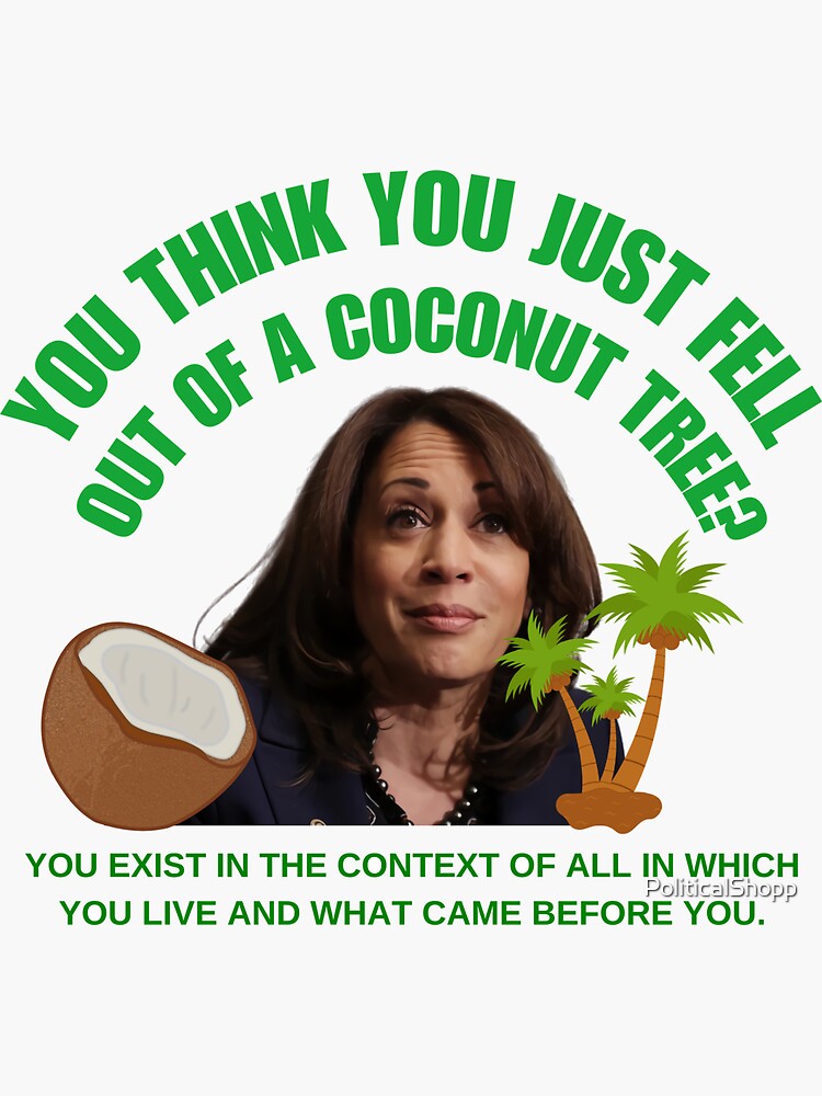 "Kamala Harris Coconut Tree Meme" Sticker for Sale by PoliticalShopp ...