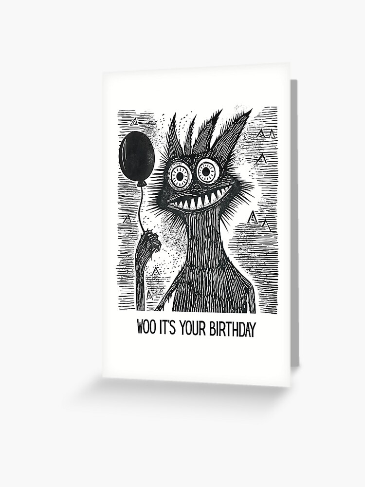 "Funny Weird Creature Birthday Card" Greeting Card for Sale by ...