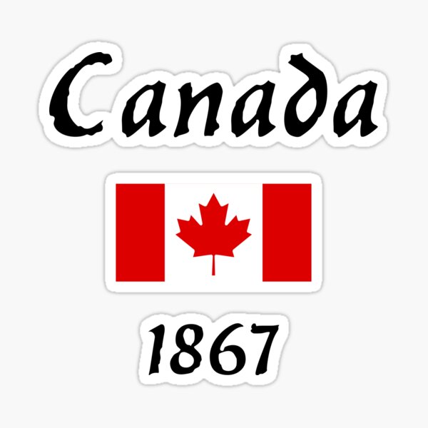 "Canada 1867 Old Balthazar Font Flag Light-Color" Sticker by ...