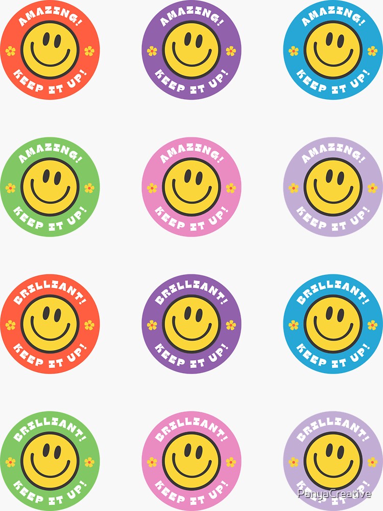 "Smiley Face | Student Merit & Reward - Pack of 12 #3" Sticker for Sale ...