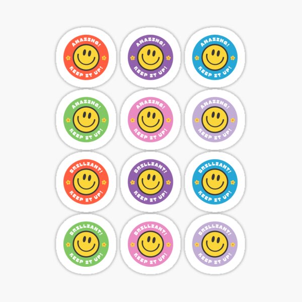 "Smiley Face | Student Merit & Reward - Pack of 12 #3" Sticker for Sale ...