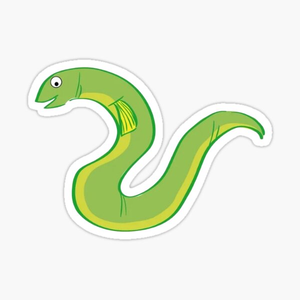 "Moray Eel Sticker" Sticker for Sale by Trialloja | Redbubble