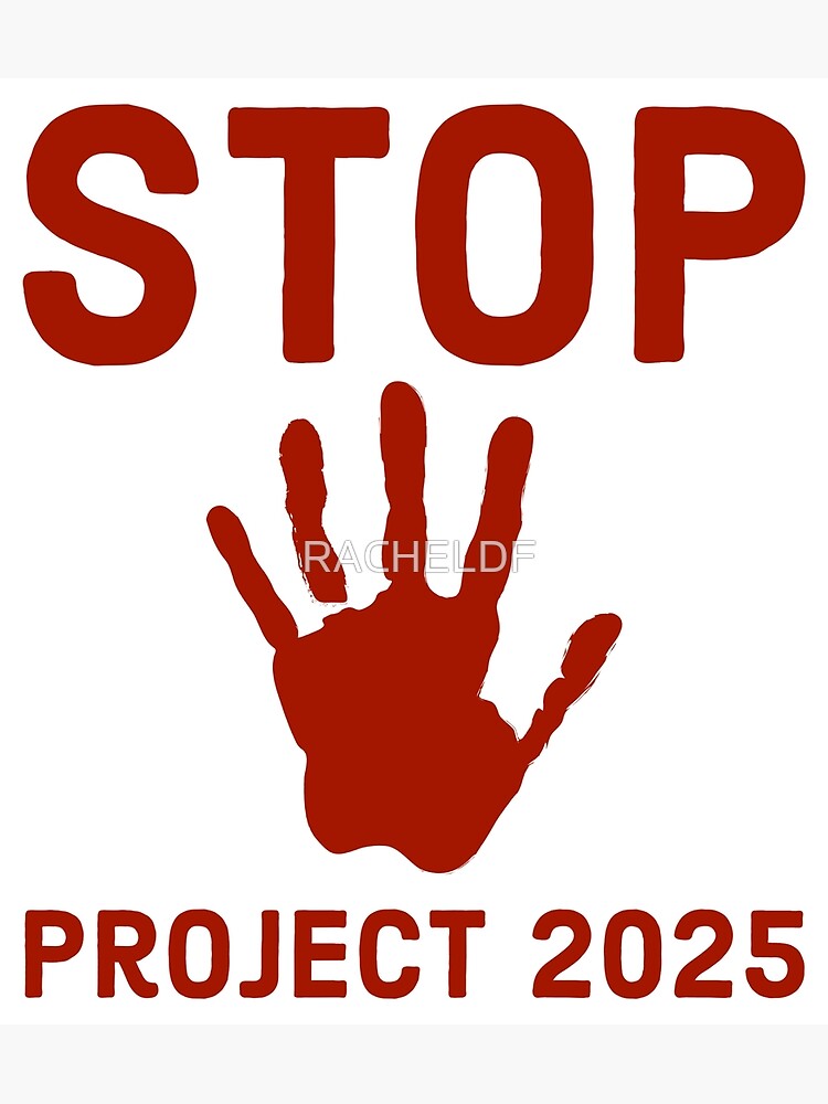 "Stop project 2025 horror design with handprint " Poster for Sale by ...