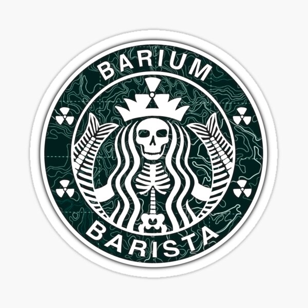"Barium Barista" Sticker for Sale by Trevalberts | Redbubble