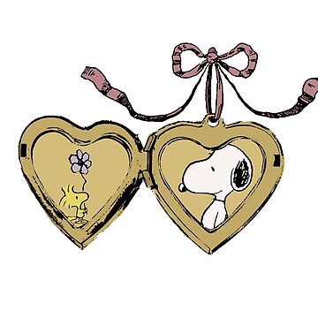 "Snoopy and Woodstock Locket design" Sticker for Sale by aubreyelise17 ...