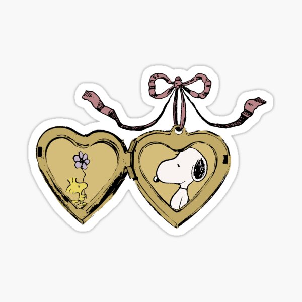 "Snoopy and Woodstock Locket design" Sticker for Sale by aubreyelise17 ...