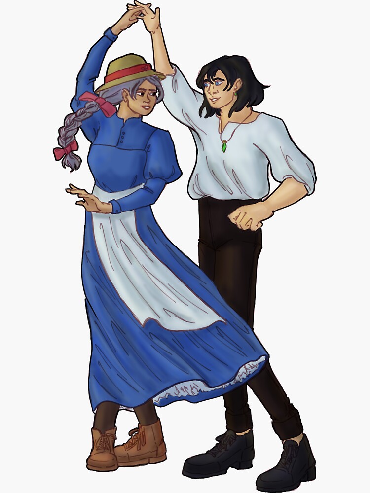 "Sophie and Howl Dancing" Sticker for Sale by nimmmmbleh | Redbubble