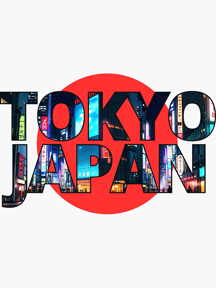 "tokyo japan in font frame" Sticker for Sale by lminouscreation | Redbubble