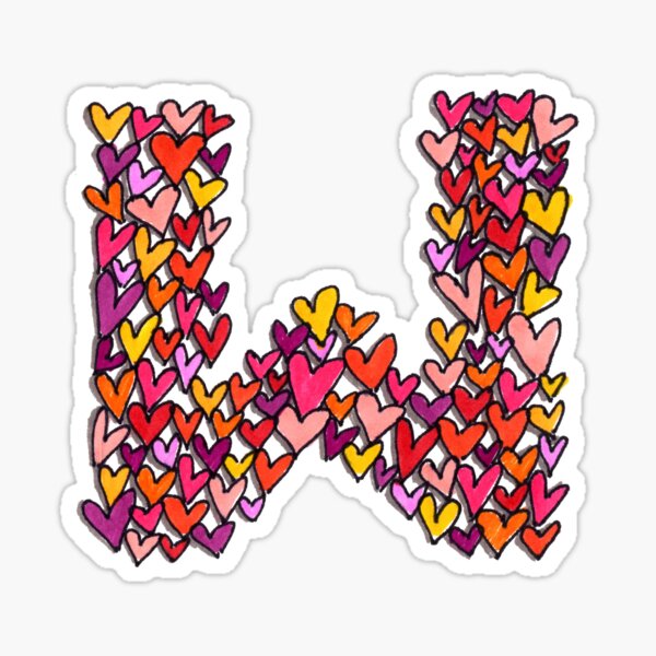"Heart Letter W" Sticker for Sale by cehouston | Redbubble
