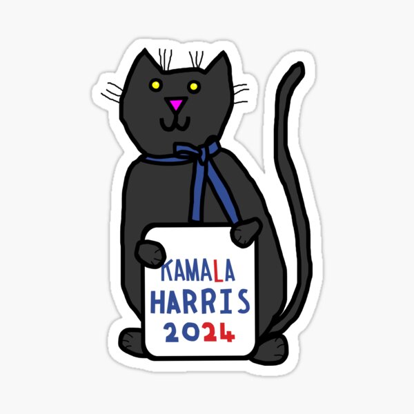 "Cute Cat with Kamala Harris 2024 Sign" Sticker for Sale by ellenhenry ...