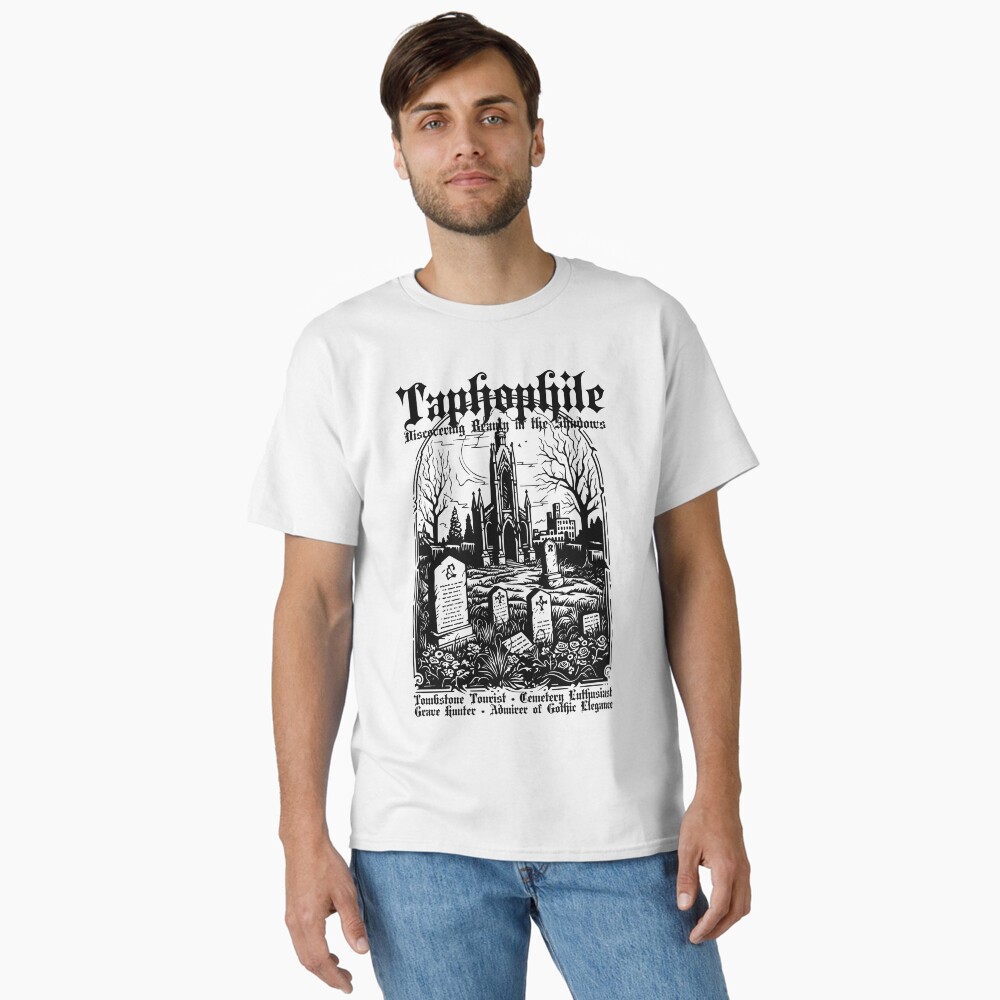"Taphophile T-Shirt, Tombstone Tourist Tee, Cemetery Lover Shirt, Grave ...