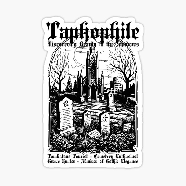 "Taphophile T-Shirt, Tombstone Tourist Tee, Cemetery Lover Shirt, Grave ...