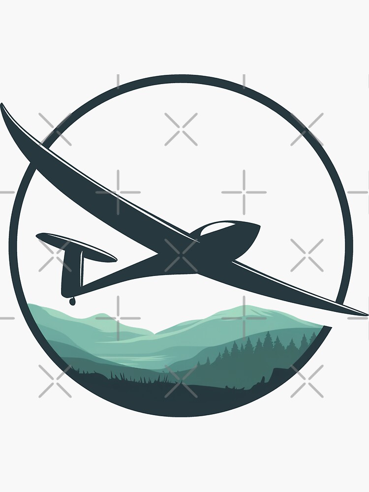 "Glider Plane Pilot Sailplane Biplane aerial floating soaring" Sticker ...