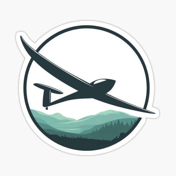 "Glider Plane Pilot Sailplane Biplane aerial floating soaring" Sticker ...
