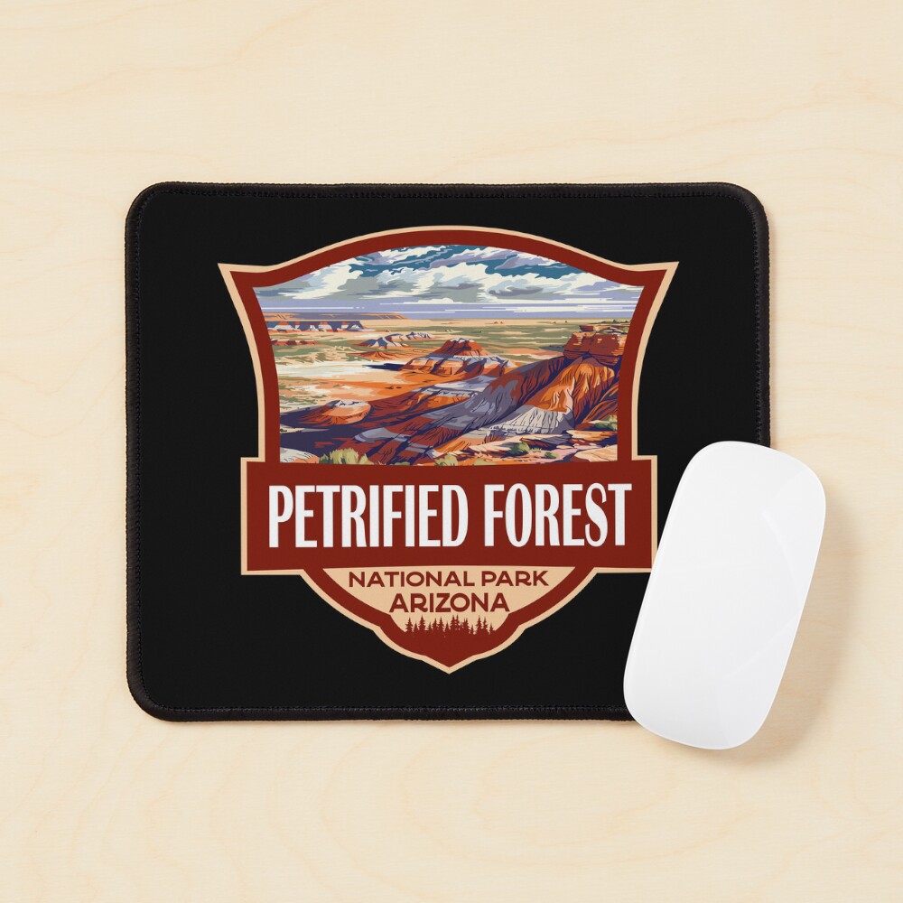 "Petrified Forest National Park Illustration Retro Badge" Sticker for ...