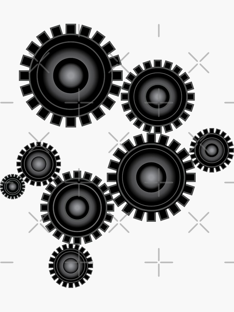 "Robotics Engineering Gears" Sticker for Sale by Mayhill | Redbubble