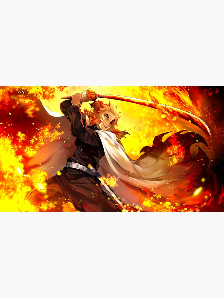 "Kyojuro Rengoku Fire Tiger" Sticker by RowelStore1 | Redbubble