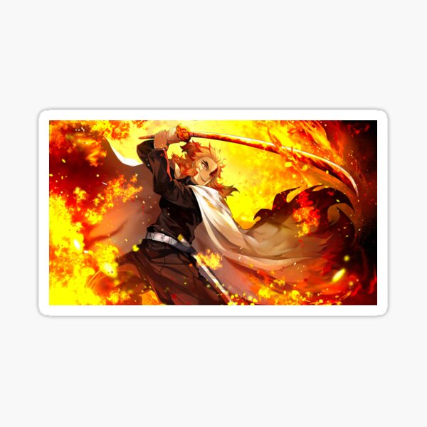 "Kyojuro Rengoku Fire Tiger" Sticker by RowelStore1 | Redbubble