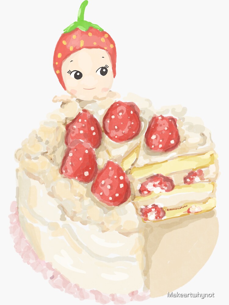 "Sonny Angel Inspired Strawberry Cake Cute Cherub Pink Girlie Kawaii ...