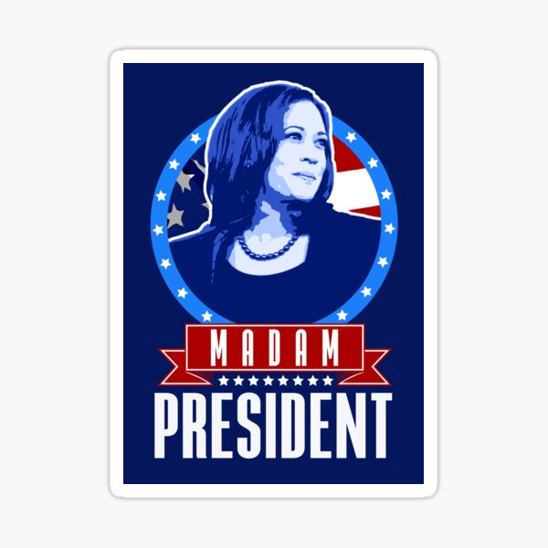 "Kamala Harris 2024: Madam President" Sticker for Sale by shaggylocks ...