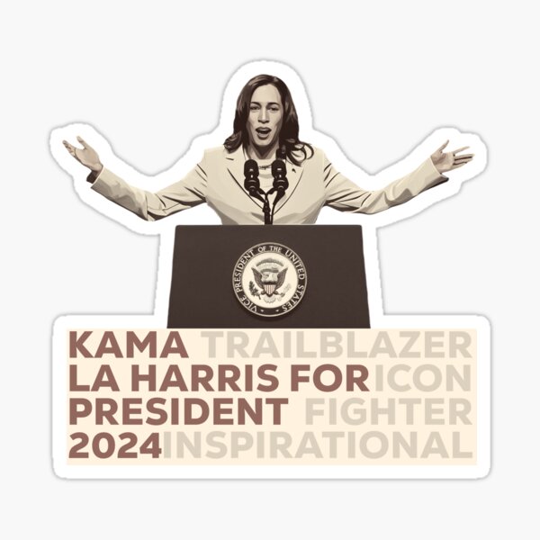 "KAMALA HARRIS FOR PRESIDENT 2024" Sticker for Sale by PikaPikaGamer ...