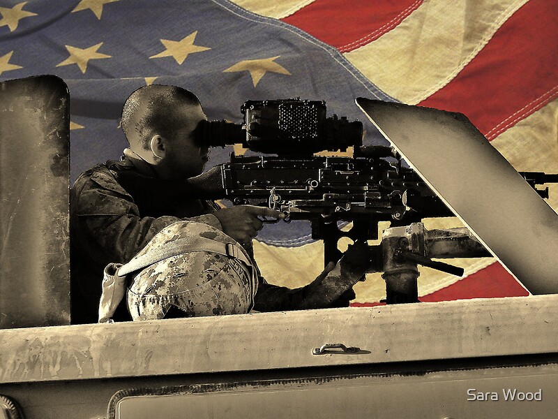 "Protect and Defend (American Flag)" by Sara Wood | Redbubble