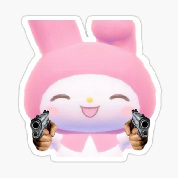 "Hello kitty with guns meme" Sticker for Sale by loveleia | Redbubble