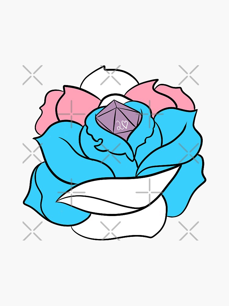 "d20 Rose [TRANS]" Sticker for Sale by tralma | Redbubble