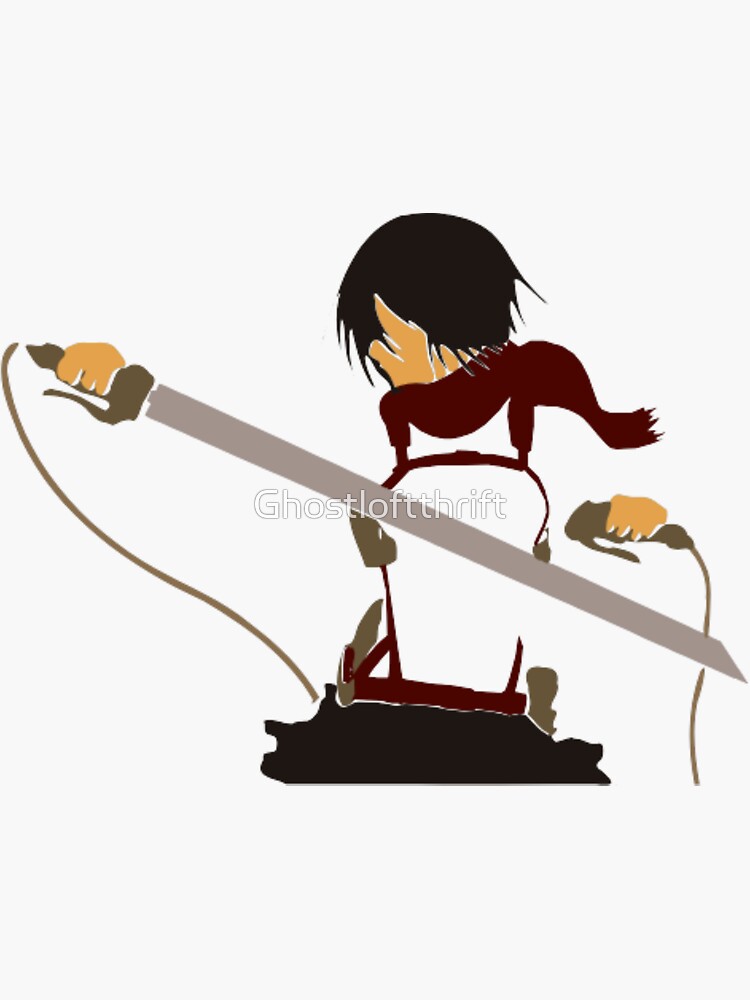 "Mikasa" Sticker for Sale by Ghostloftthrift | Redbubble